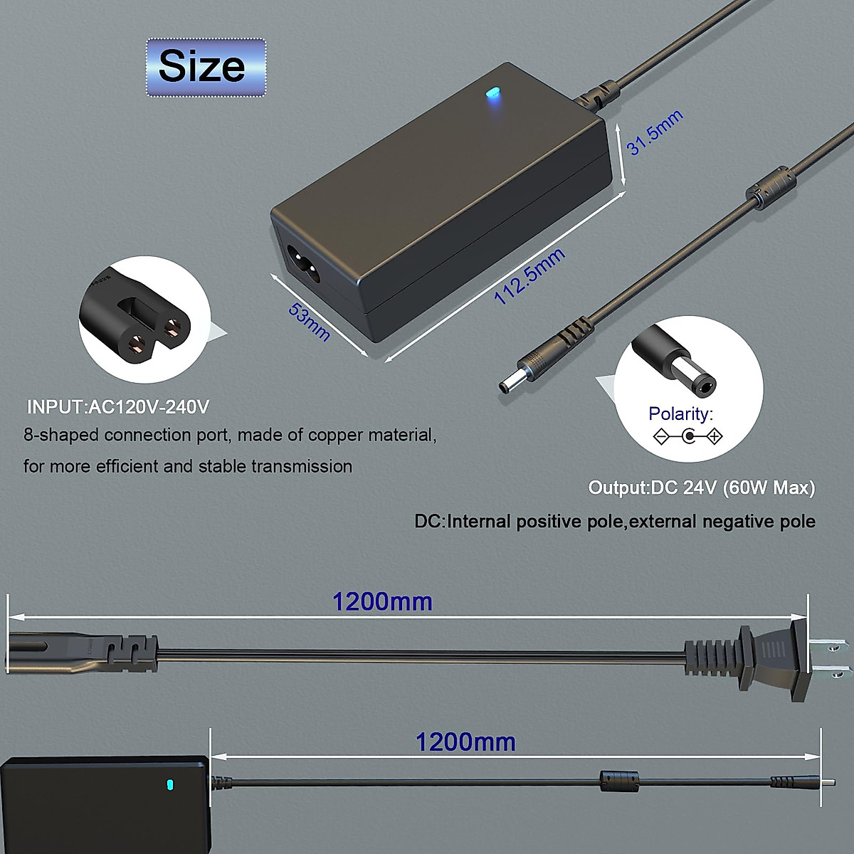 HY1C 24V Power Supply for Logitech G920 G29 G25 G27 G923 G940 Driving Force GT Racing Wheel APD DA-42H24,190211-0010,190211A030,534-000688,AD10110LF,ADP-18Ll Power Cord AC/DC Adapter Charger Cable