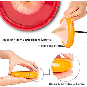 Avocado Saver and Onion Storage, Set of 4 Reusable Storage Containers for Fridge, Keeps Avocados Fresh Ideal for Garlic, Onions, Lemons and Potatoes (Red Yellow Green Brown)