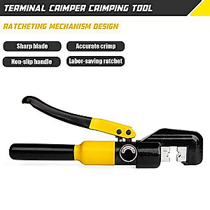 10 Ton Hydraulic Hand Crimper Tool Set for Stainless Steel Cable Railing Fittings, Crimps 1/8" to 3/16", Cable Crimping Tool ​with 9 Pairs of Dies
