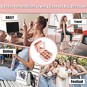 Buouforau Birthday Travel Jewelry Case Gifts for Women, Bestie, Small Jewelry Box Gifts for Bff, Birthday Gifts for Female Friends, Personalizedl Mini Jewelry Box Gifts -Initial B