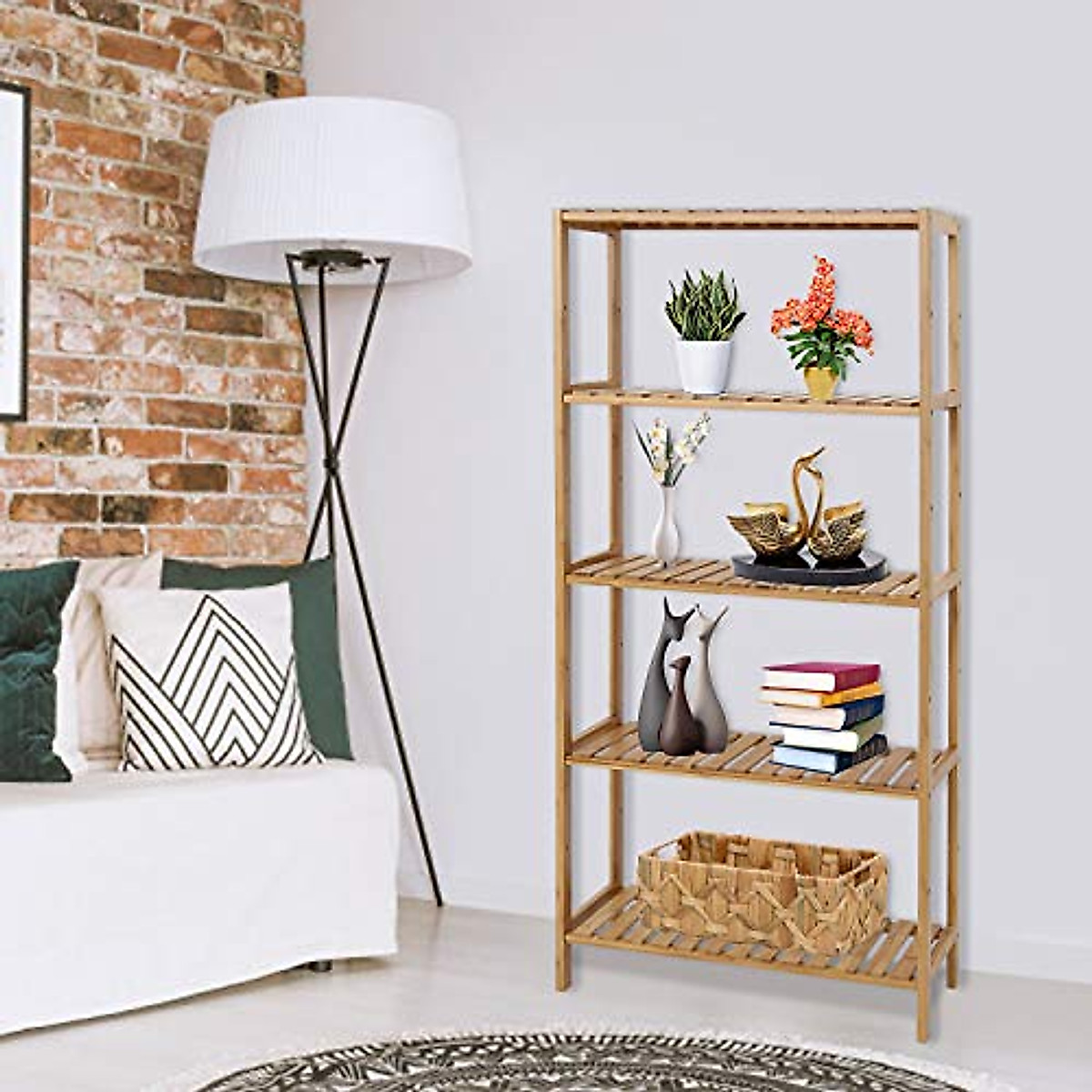 KINBOR BABY Kinborbaby Storage Shelf Bamboo Shelf - Bathroom Shelf, Bamboo Shelf, Bamboo Bookshelf, Bathroom Rack