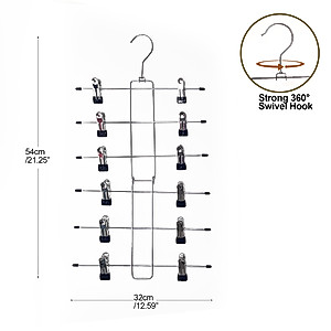 HAOYIJIA 3 Pack Pants Hanger with Clips Hanger for Pants Space Saving,6 Tier Pant Hanger Foldable Hangers Dorm Room Closet Organizer Essentials