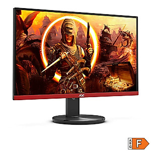 AOC G2590FX 25" Framless Gaming Monitor, FHD 1920x1080, 1ms, 144Hz, G-SYNC Compatible+AdaptiveSync, 96% sRGB, DisplayPort/HDMI/VGA, VESA, 25 inch, Black / Red
