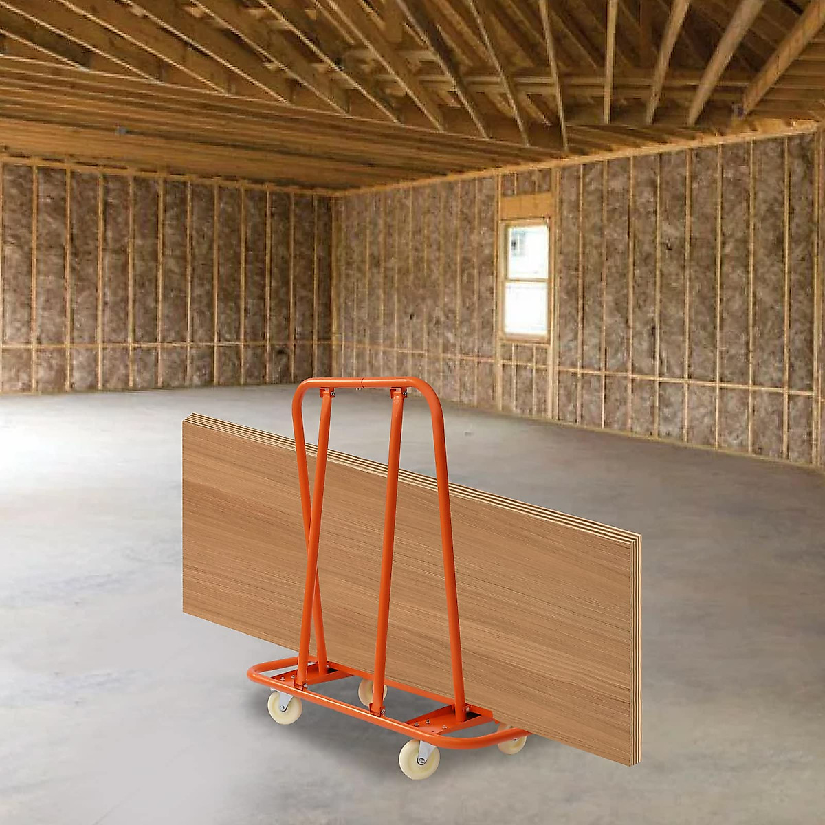 1600lb Drywall Cart Dolly, Commercial Industrial Red Heavy Duty Handling Sheetrock Sheet Panel Service Cart