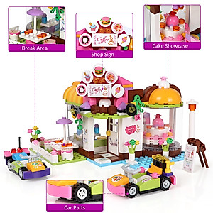 Friends Water Park Cafe Toy Building Set for Kids, 1140 Pieces Coffee Shop Summer Swimming Pool Building Blocks Sets with Storage Box, Friends Sets House Christmas Birthday Gift for Girls Age 6-12