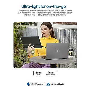 ARZOPA Portable Monitor 15.6'' FHD 1080P Portable Laptop Monitor IPS Computer External Screen USB C HDMI Display for PC MAC Phone Xbox PS5- A1 GAMUT