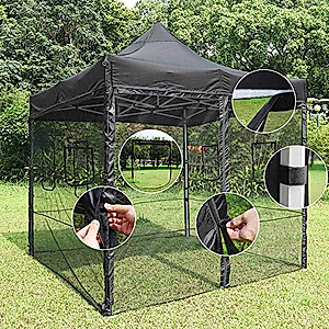 Yescom EZ Pop Up Canopy Mesh Sidewall with Window for 10ft Commercial Party Tent Vendor Food Shelter, 4pcs Sidewall Only