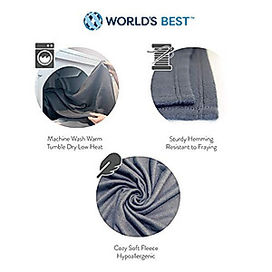 World's Best Cozy Soft Microfleece Travel Blanket, 50 x 60 Inch, Charcoal