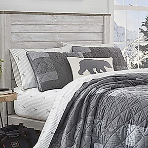 Eddie Bauer - Queen Quilt Set, Cotton Reversible Bedding with Matching Shams, Lightweight Home Decor for All Seasons (Swiftwater Charcoal, Queen)