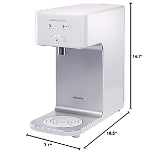 Coway Aquamega 200C Countertop Water Purifier with a cold-water setting, a new advanced filter, and Coway Io-Care app connectivity