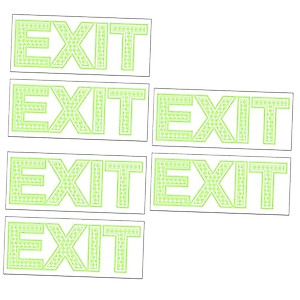 ARTIBETTER 3sets Export Sticker Signs Stickers Exit Decals Protection Sticker Exit Sticker Way Indicator Sticker Sign Sticker Shopping Mall Exit Decal Glowing Sticker Mall Supplies 2sheets*3