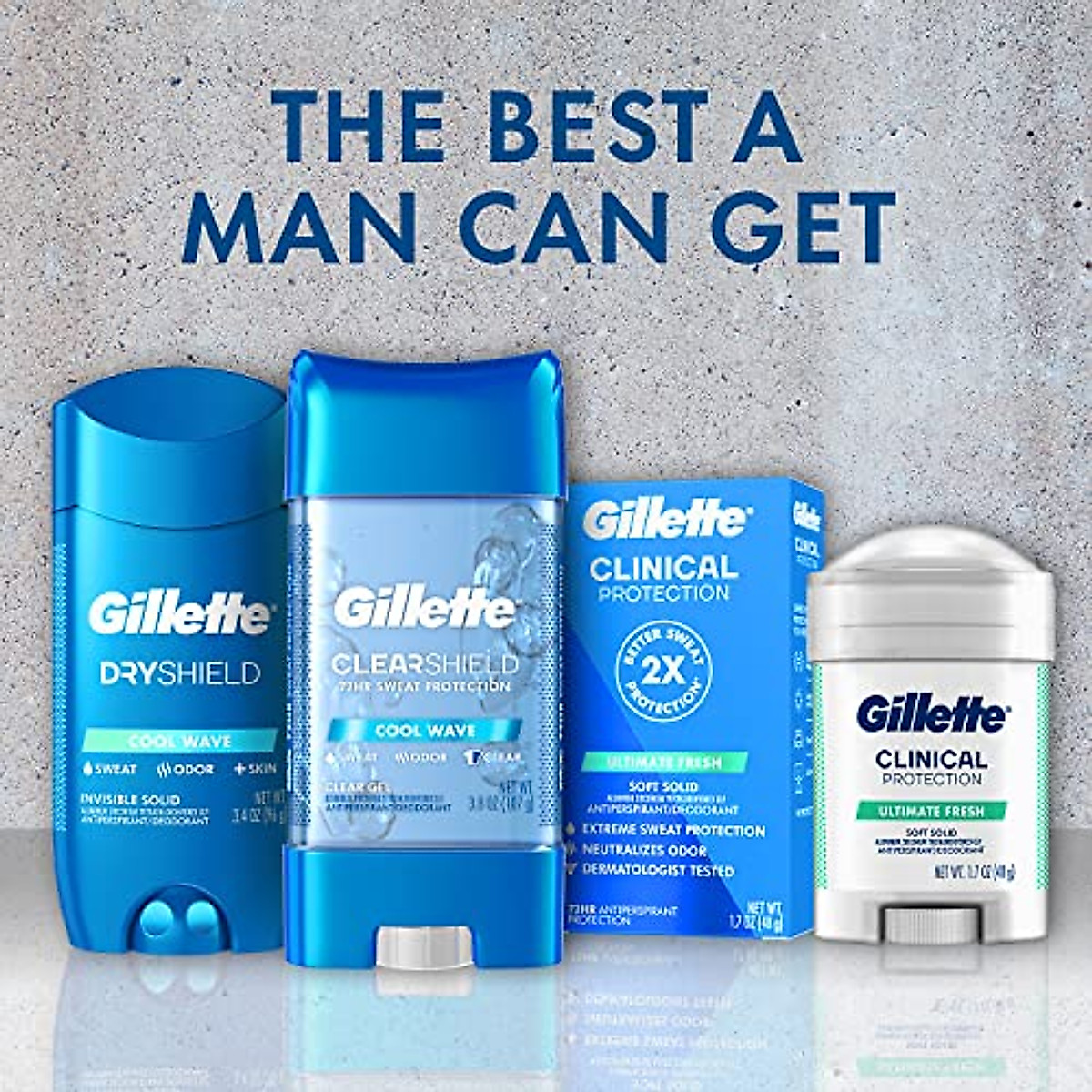 Gillette Men’s Clinical Strength Antiperspirant and Deodorant, 72-Hour Sweat Protection, Ultimate Fresh Soft Solid, #1 Clinical Brand For Men, 1.7 oz (Pack of 3)