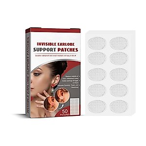 Ear Lobe Support Patches Earring Support Patches Invisible Ear Lobe Support Tape Portable Earlobe Support Patches Large Earrings Support Sticker Reduces Strain for Women Long Time Wear Earring