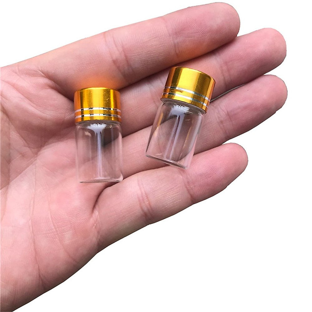 TAI DIAN 2ml Mini Glass Bottles Crafts Cute Bottles Aluminum Cover Empty Wishing Gift Bottles Jars Decorate 24 units (24, 2ml)