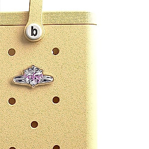 BOGGbeans Symbol Charms for Bogg Bag, Simply Southern Totes, and Similar Styles. Acrylic 3" Symbol Charm Accessories for Beach Totes (Wifey Ring)