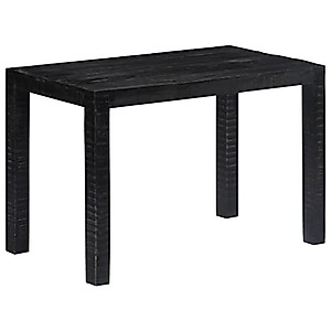 YPWRENH Entrance Table Decorative Table Dining Table Black 46.5 "x23.6 x29.9 Solid Mango Wood for Dining Room, Kitchen or Living Room