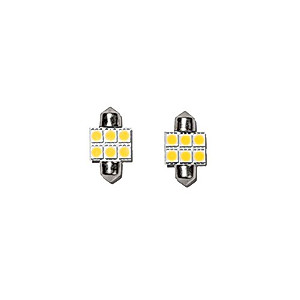 Overland Solar 12 Volt 31-33MM FESTOON 6 Led (2 PACK) 31-33 Mm Festoon (Warm White)
