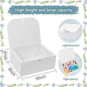 WLUSEAXI 15Pack Gift Boxes with Lids for Presents, 10x8x4 Inch Bridesmaid Proposal Box, White Gift Boxes with Ribbon for Bride Shower, Birthday, Wedding, Party, Graduation Gift