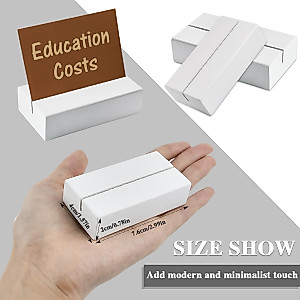 TIMESETL 12Pack Wood Place Card Holders Wood Sign Holders Table Number Holder Stands Wooden Sign Holders Name Card Holder for Wedding Party Events Decoration (White, 3 x 1.6 x 0.8 Inch)