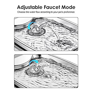 OlarHike Cat Water Fountain Stainless Steel, 61oz/1.8L Dog Water Bowl Dispenser Automatic Pet Water Fountain with Quiet Pump, Dishwasher Safe Design & Adjustable Water Flow for Cats, Dogs