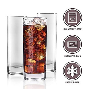 Glass Cups 10 oz,QAPPDA Clear Highballl Glass Cocktail Glass Drinking Glasses For Kitchen,Heavy Base Water Cup For Juice,Cocktails,Beverages,Drinking Cups Beer Cups Set Of 12 KTY1002