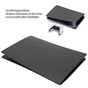Replacement Panel for PS5, Sturdy Durable Simple Install and Remove Panel Protective Case, Dust and Scratch Resistant for PS5 Digital Edition(Black)