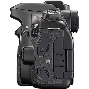 Canon EOS 80D DSLR Camera (Body Only) (1263C004) + 64GB Memory Card + Case + Corel Photo Software + 2 x LPE6 Battery + Card Reader + LED Light + Flex Tripod + HDMI Cable + More (Renewed)