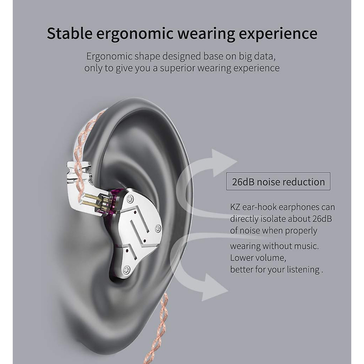 KZ ZSN Dynamic Hybrid Dual Driver in Ear Earphones Detachable Tangle-Free Cable Musicians in-Ear Earbuds Headphones with Microphone (Black Cyan)