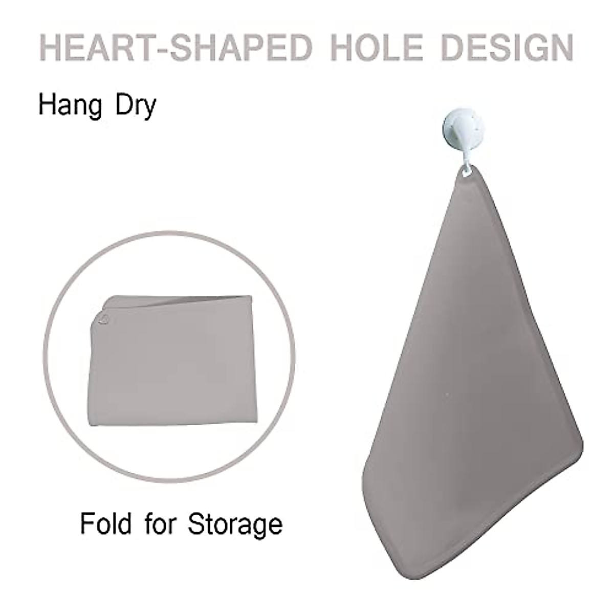 Kids Silicone Placemats, Baby Placemats for Kids Toddler Children Reusable Non-Slip Table Mats Baby Food Mats for Restaurant, 2 Pack, Dark Gray