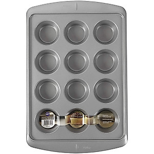 Wilton Ever-Glide Muffin Pan - Enjoy Homemade Muffins , Great for Cupcakes, Roasted Veggies, Shredded Potato Egg Cups and More, Steel, 12-Cavity
