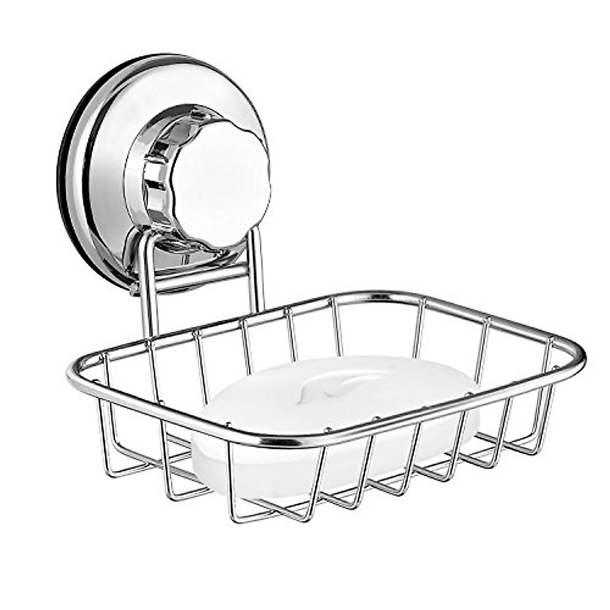 SANNO Vacumn Suction cups Shower Caddy Soap Dish Double Bath Hook-Bath Organizer Kitchen Storage Basket for Shampoo, Conditioner, Soap- Anti Rust stainless steel (set of 3)