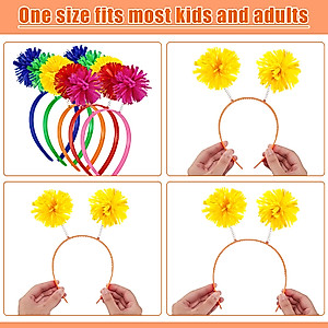 WILLBOND 5 Pieces Pom Pom Headbands for Women - Head Bopper Party Accessory (Mixed Colors)