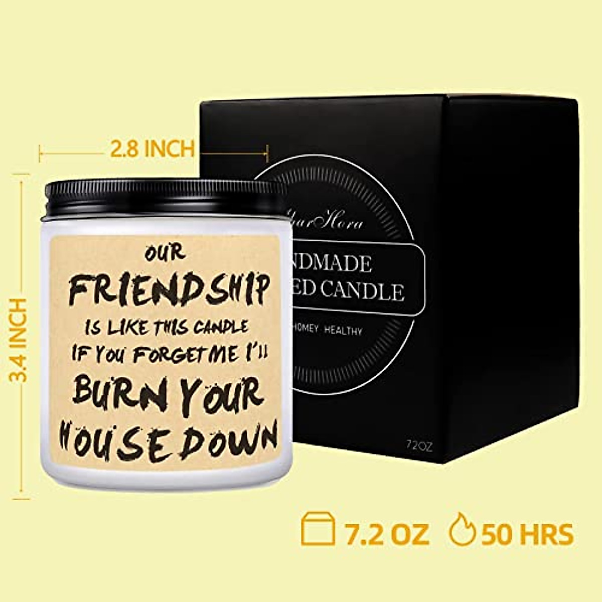 AharHora Funny Gifts for Best Friend, Humorous Scented Jar Candle Gifts for Friendship BFF Bestie Women Birthday Sister Female Going Away Moving Coworker