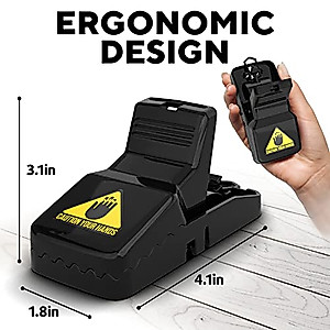 Instant Mouse Mice Traps Pack of 6 - for House, Indoor & Outdoor - Easy Setup & Reusable w/Powerful Spring - Quick & Effective Mousetrap Catcher, Best Traps to Remove Unwanted Rodents from Your Home