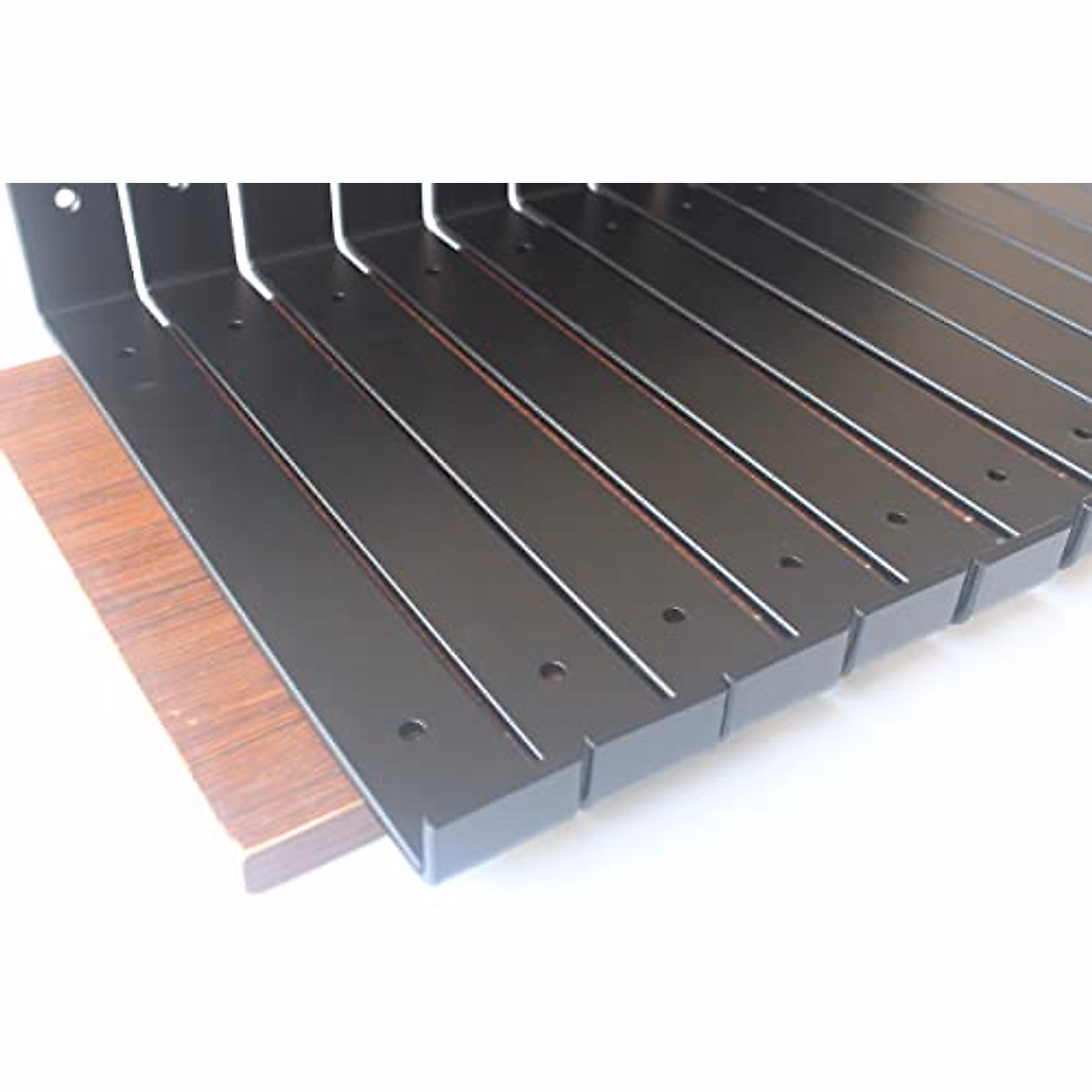 8 Pack - 11.25"L x 6"H x 1.5"W J Lip Shelf Bracket Rustic Industrial Farmhouse Iron Metal Wall Floating Shelf Bracket Metal Shelf Bracket, Industrial Shelf Bracket Shelf Supports with Screws