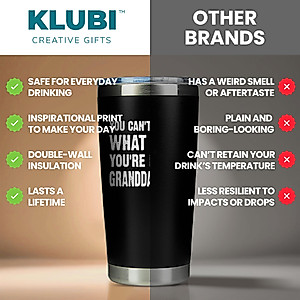 KLUBI Best Grandpa Gifts From Granddaughter - 20oz Grandpa Tumbler With Lid Grandfather Gift Best Gifts For Elderly Dad Grandpa Birthday Gifts for Grandpa Birthday Funny Grandpa Mug Grandpa Tumbler