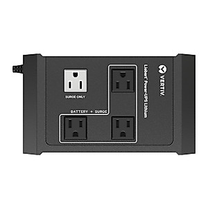 Vertiv Liebert Power-UPS Lithium, 400VA/240W, 120V, Lithium-Ion, Standby UPS, (4) NEMA 5-15R outlets (3 Battery Backup), Energy Star Certified, Compact Lightweight (PUL-400LVT)