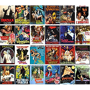 Vintage PostCards 24 pcs Vampires Thriller Vintage Trash Horror Movie Posters