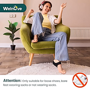 Welnove 2PCS Heel Protectors, Heel Pads, Heel Support for Heel Pain from Plantar Fasciitis - Heel Spur -Tendinitis- Cracked Heels (Women Sizes: 6-14. Men Sizes 7-13-Black)