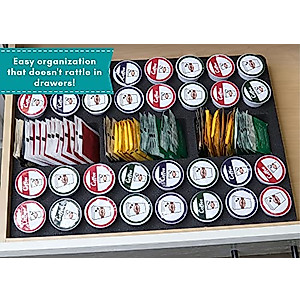 Polar Whale Coffee Pod and Tea Bag Storage Organizer Tray Drawer Insert for Kitchen Home Office 12.6 x 17.9 Inches Holds 32 Compatible with Keurig K-Cup