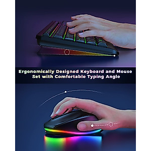 Wireless Keyboard and Mouse Combo Backlit,SURPAO Illuminated Full-Size Wireless Keyboard and Mouse Set, 2.4Ghz Silent Keyboard and Mouse for Computer, Laptops, Windows, Gaming,Black