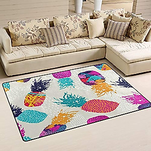 ALAZA Summer Pineapple Fruit Area Rug Rugs Non-Slip Floor Mat Doormats Living Dining Room Bedroom Dorm 31 x 20 inches Home Decor