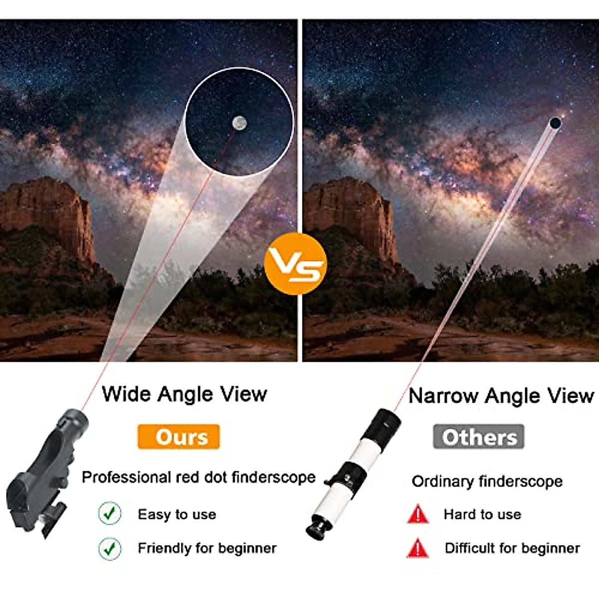 80mm Refractor Telescope for Adults Astronomy - Professional Astronomical Telescope for Beginners Viewing Planets- Portable and Powerful Telescopes with Adjustable Tripod, Phone Adapter, Easy to Use