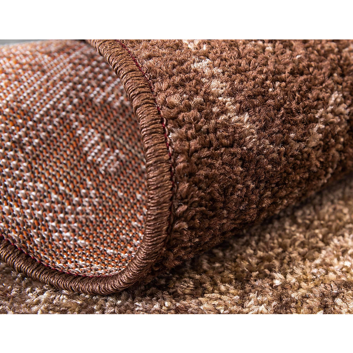 Unique Loom Autumn Collection Modern Contemporary Casual Abstract Area Rug (Brown/ Beige Solid, 9 x 12 ft Rectangular)