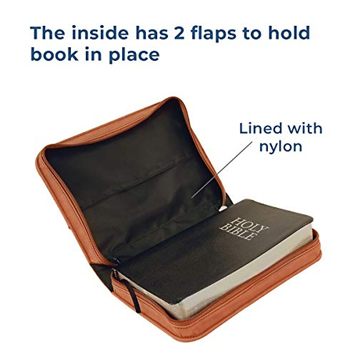 Personalized Large Leatherette Book/Bible Cover with Handle and Zipper | Custom Book/Bible Cover | Personalized Laser Engraved