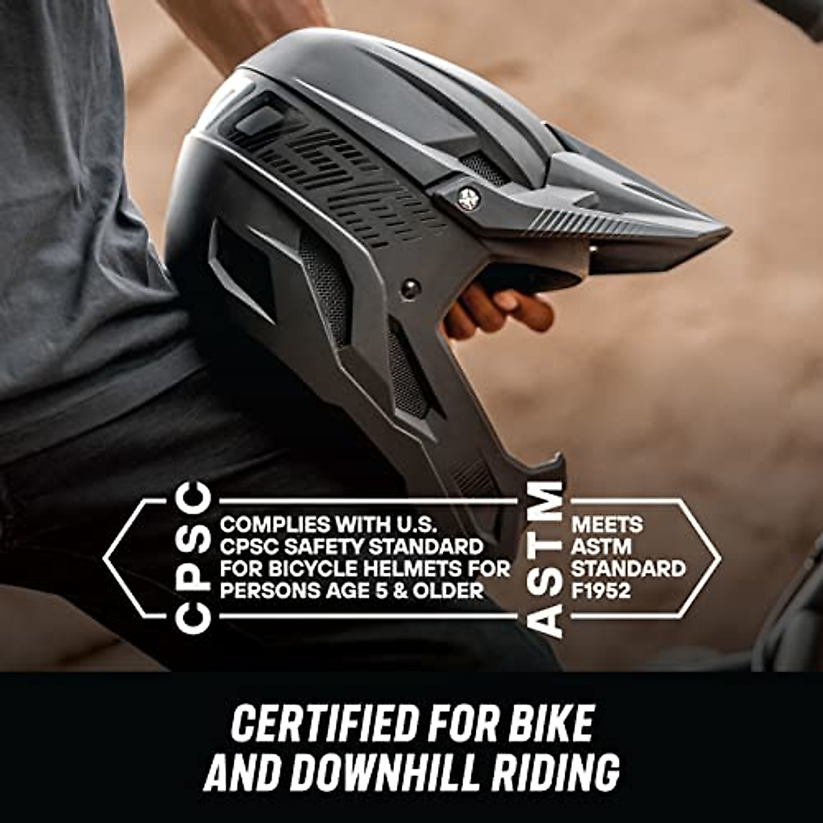 Mongoose Title Full Face Bike Helmet, Fits Head Circumferences of 55-56cm, Adult/Small, Matte Black