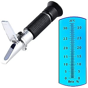 Brix Refractometer 0-32% Brix Meter Refractometer for Testing Sugar Content in Fruit, Portable Refractometer Tester for Making Maple Syrup, Juice, Beverage