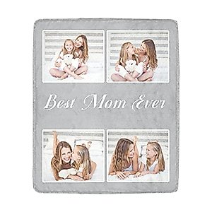 ADDARTS Mothers Day Blanket Personalized,Gift for Mom,Customized Photo Collage Mother Blankets,Picture Blanket for Mom Grandma