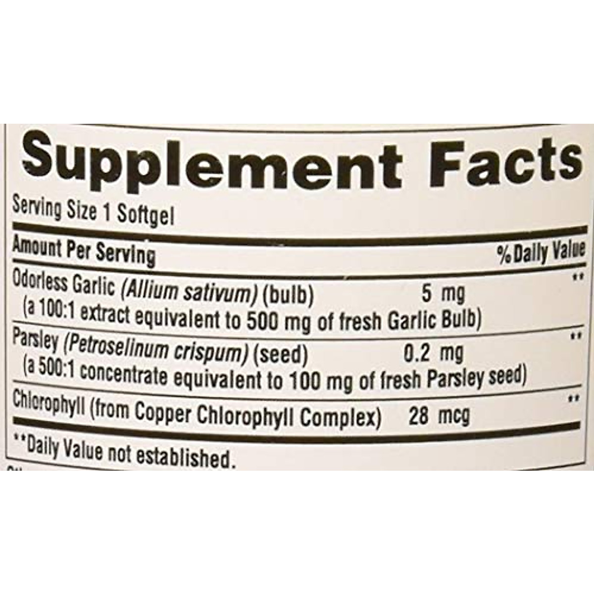 Puritans Pride Odorless Garlic & Parsley 500 Mg / 100 Mg, 250 Count