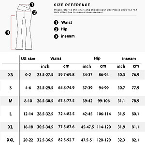viehunt Womens Crossover Flare Leggings High Waisted Casual Cute Stretchy Full Length Workout Elegant Yoga Pants Black Large